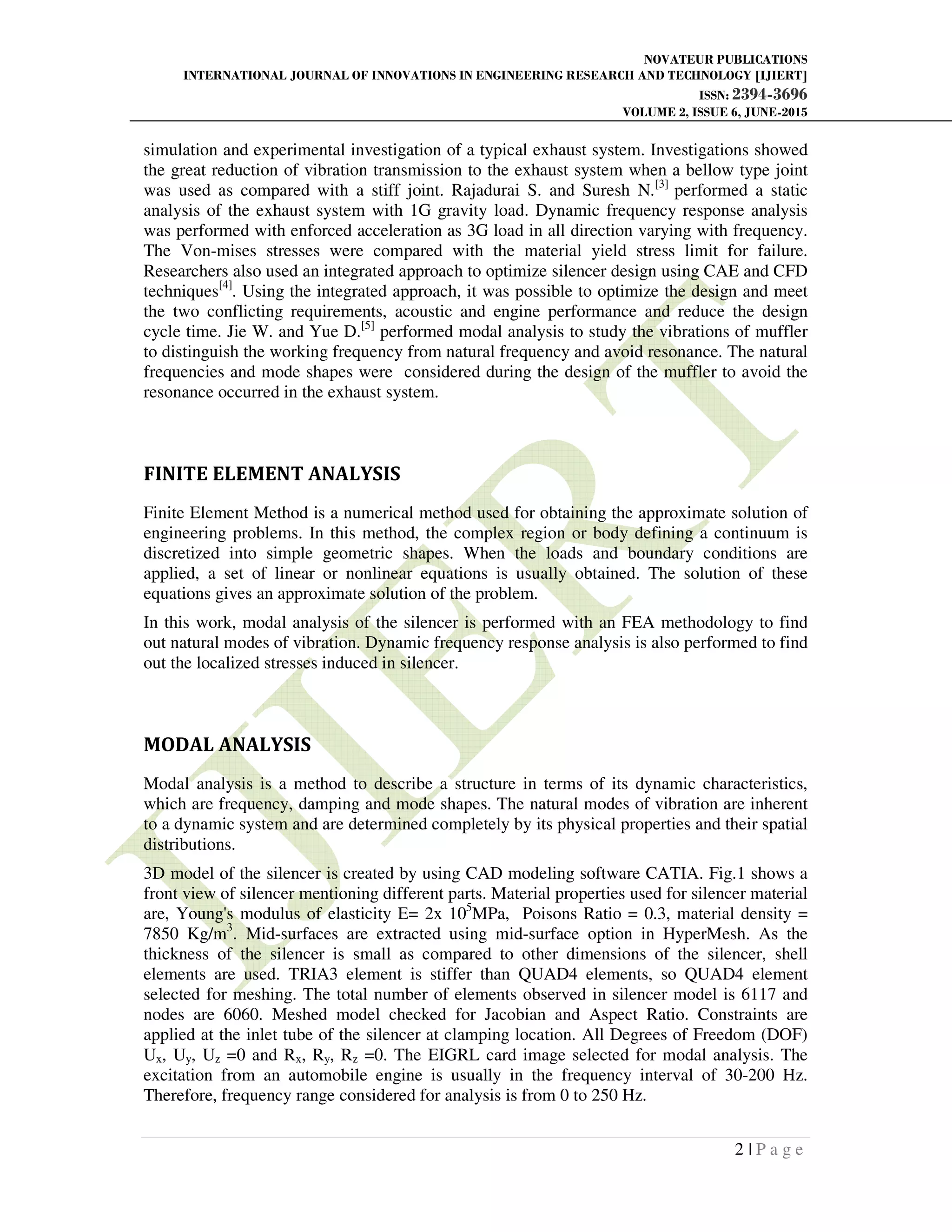 VIBRATION ANALYSIS OF AN AUTOMOTIVE SILENCER | PDF
