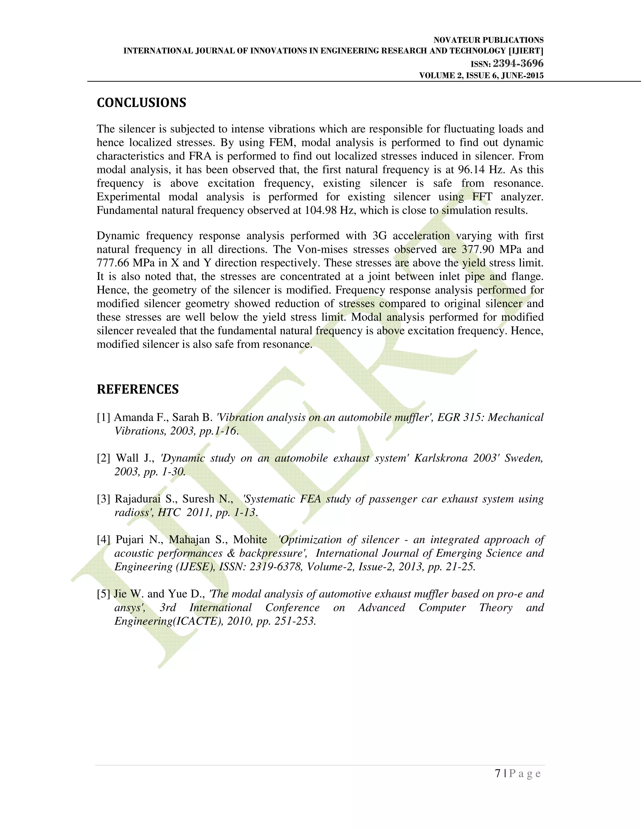 VIBRATION ANALYSIS OF AN AUTOMOTIVE SILENCER | PDF
