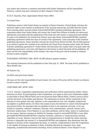 The Gather.com First Chapters Romance Writing Competition Official ...