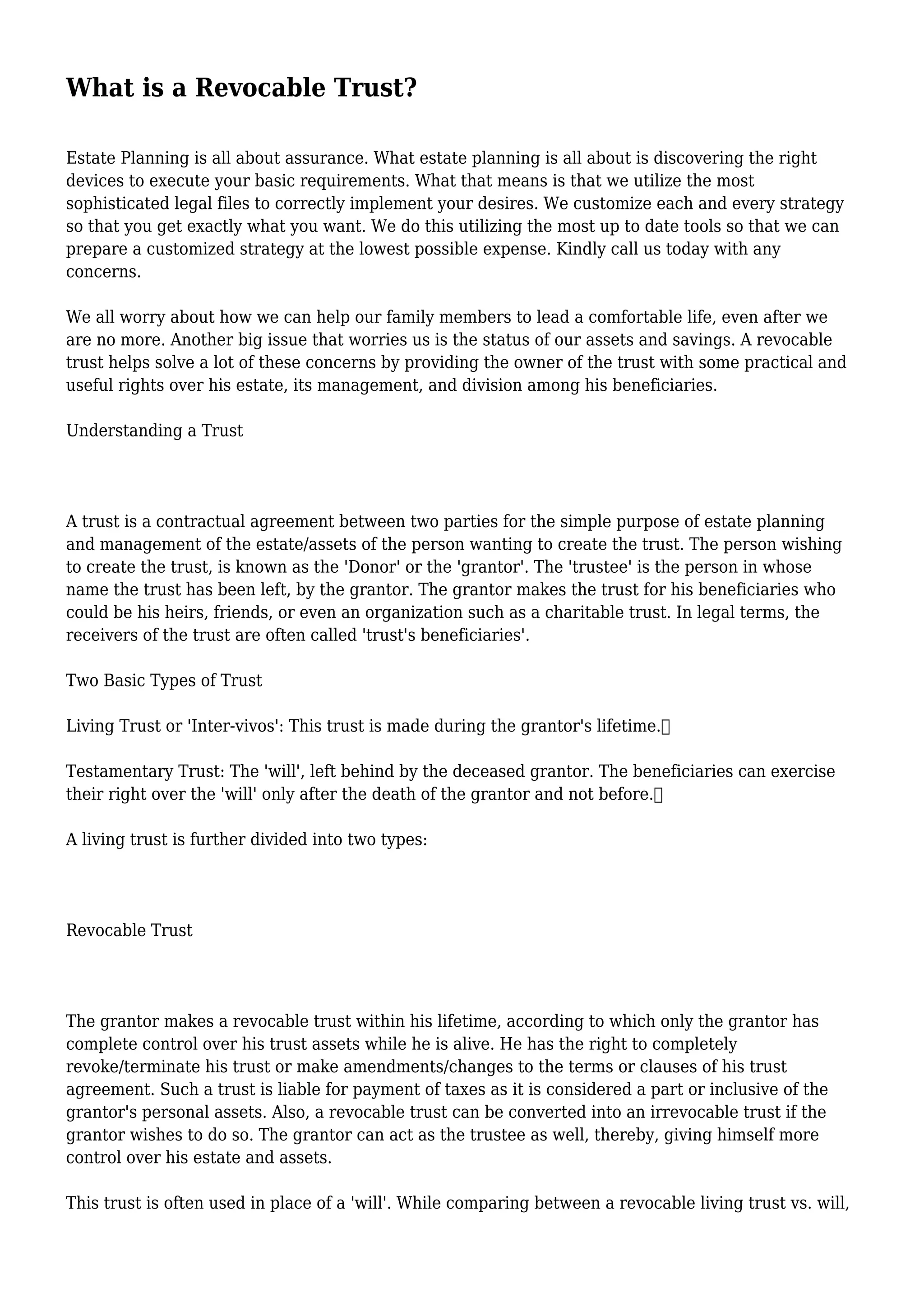 What is a Revocable Trust? | PDF