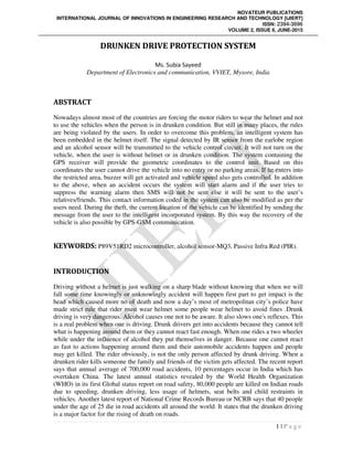 DRUNKEN DRIVE PROTECTION SYSTEM | PDF