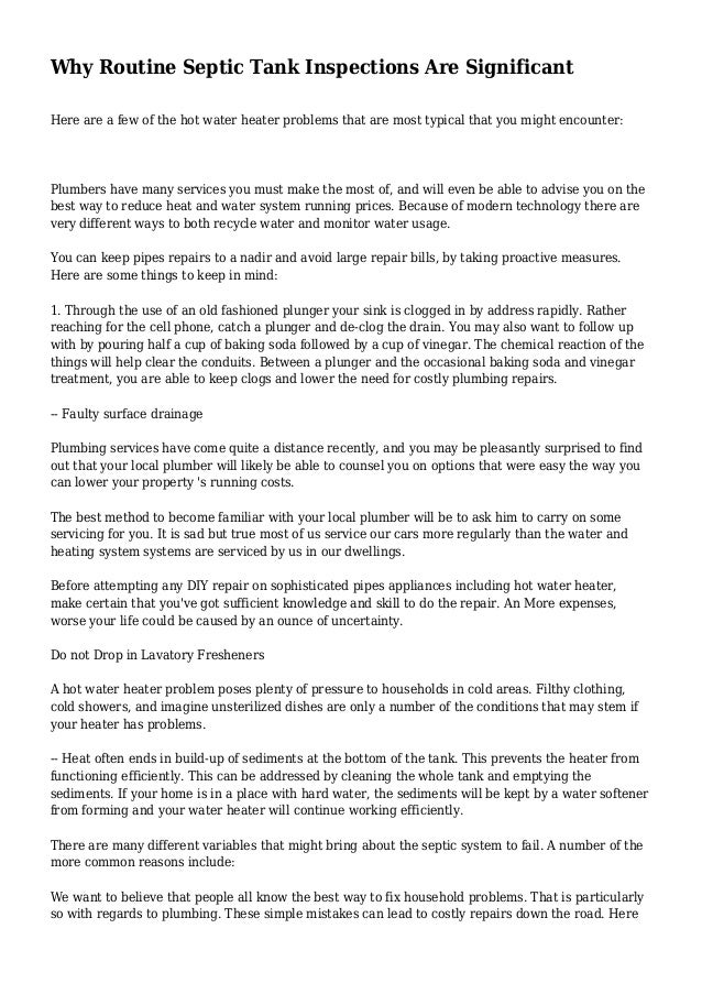 Why Routine Septic Tank Inspections Are Significant