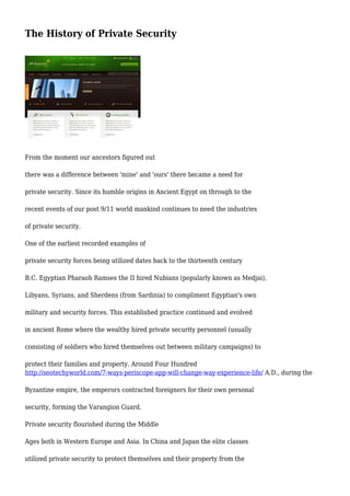 The History of Private Security | PDF