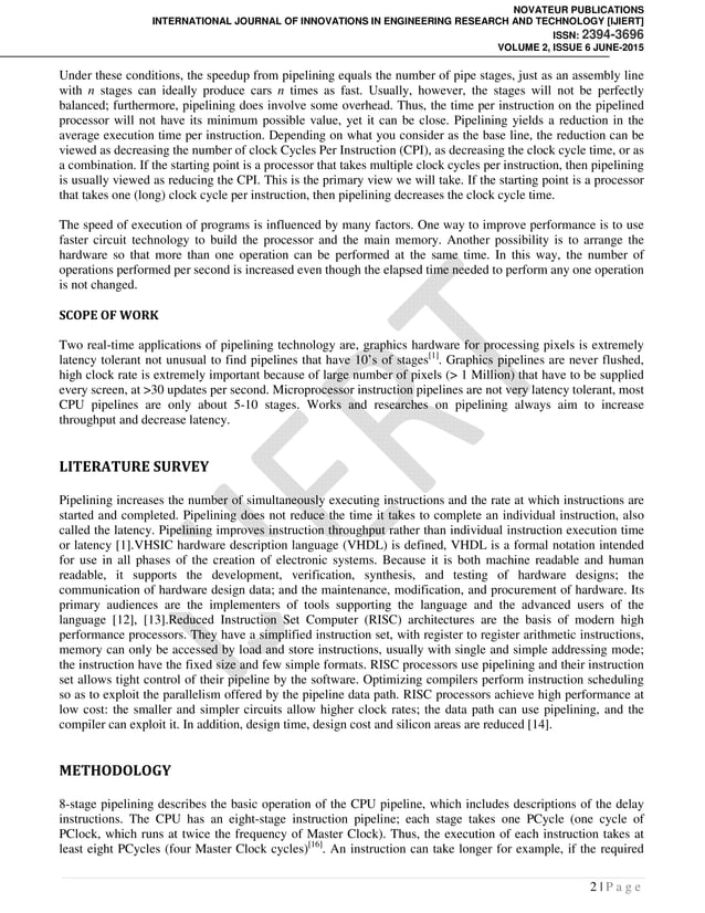 INCREASING THE THROUGHPUT USING EIGHT STAGE PIPELINING | PDF