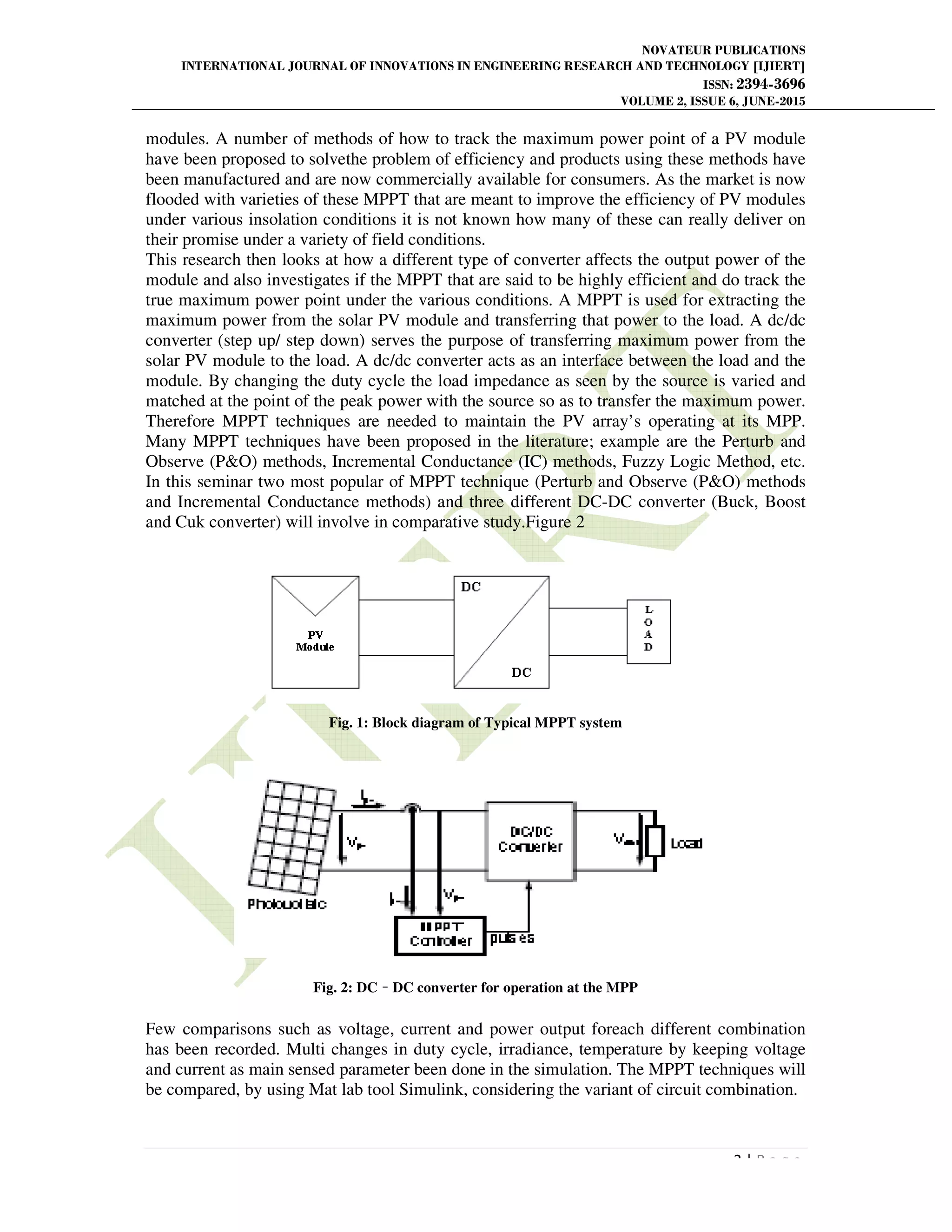 Maximum Power Point Tracking Methods Of Pv System Pdf