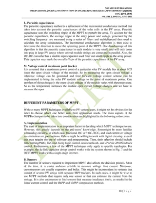 MAXIMUM POWER POINT TRACKING METHODS OF PV SYSTEM | PDF