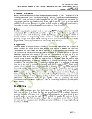 MAXIMUM POWER POINT TRACKING METHODS OF PV SYSTEM | PDF