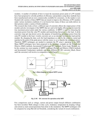 MAXIMUM POWER POINT TRACKING METHODS OF PV SYSTEM | PDF