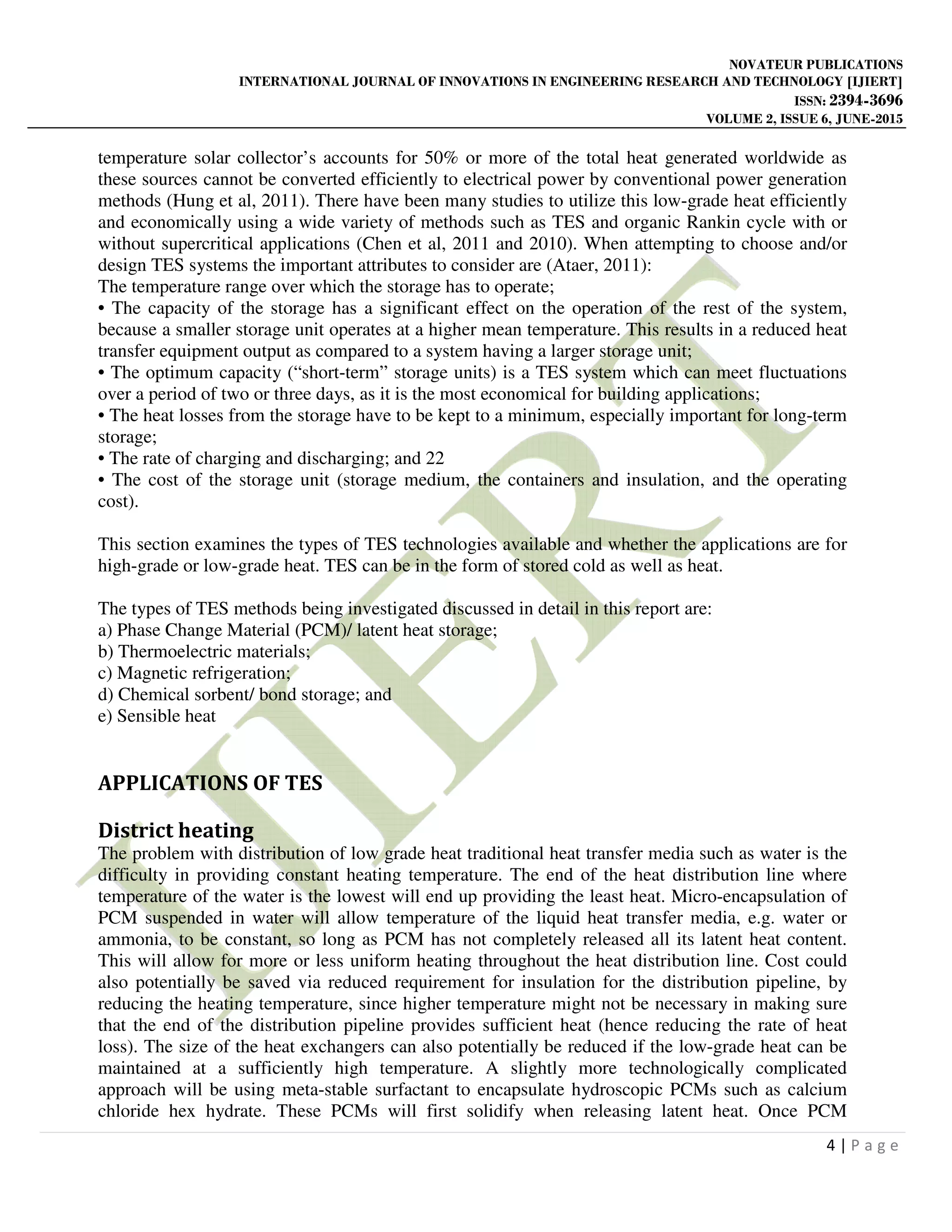 REVIEW OF THERMAL ENERGY STORAGE SYSTEMS AND THEIR APPLICATIONS | PDF ...