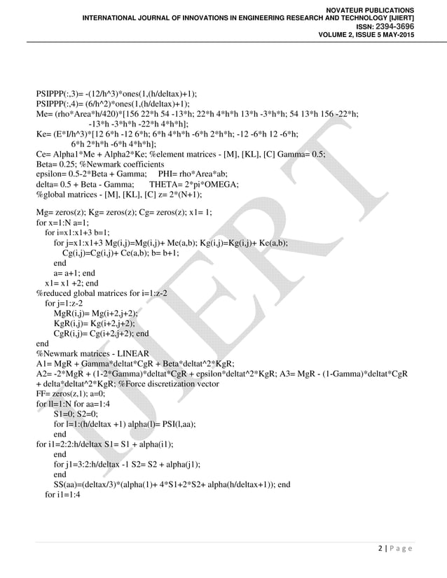 Development of Matlab Programme to study nonlinear vibration of a ...