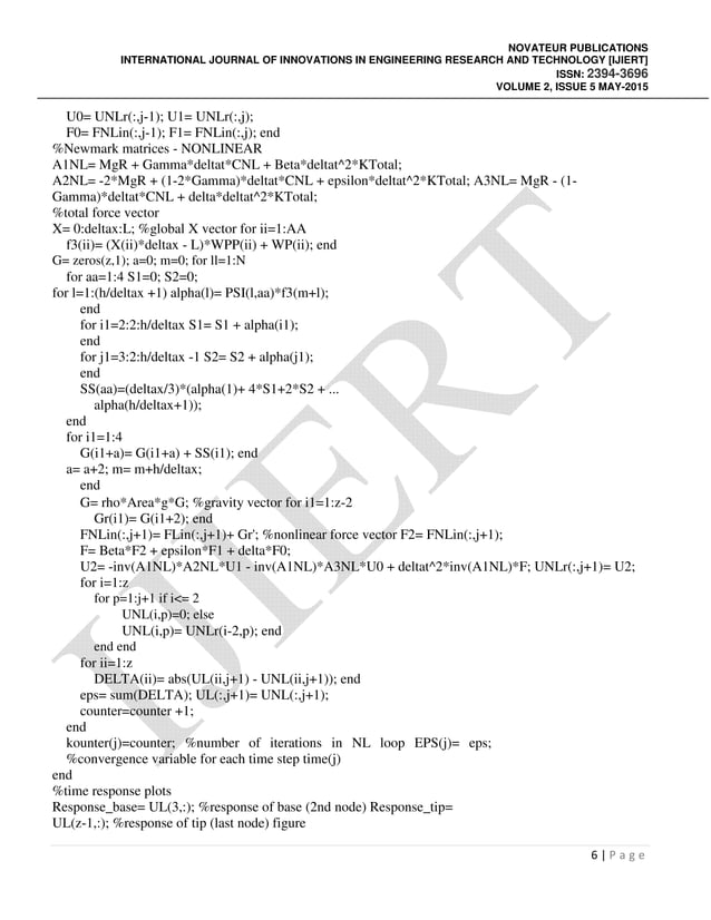 Development of Matlab Programme to study nonlinear vibration of a cantilever beam | PDF ...