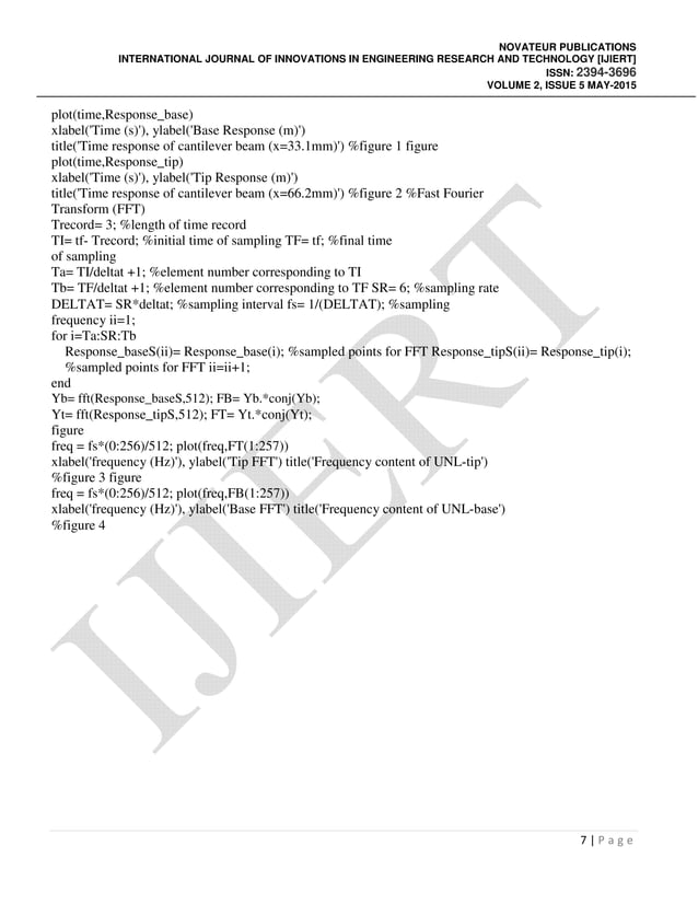 Development of Matlab Programme to study nonlinear vibration of a ...