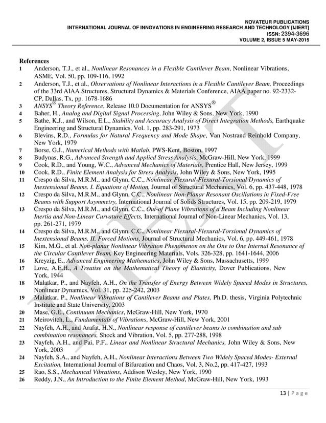 Study of numerical algorithm used to solve the equation of motion for the planar flexural forced ...