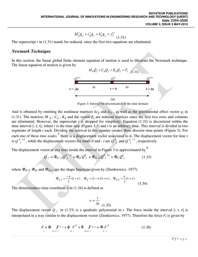 Study of numerical algorithm used to solve the equation of motion for the planar flexural forced ...