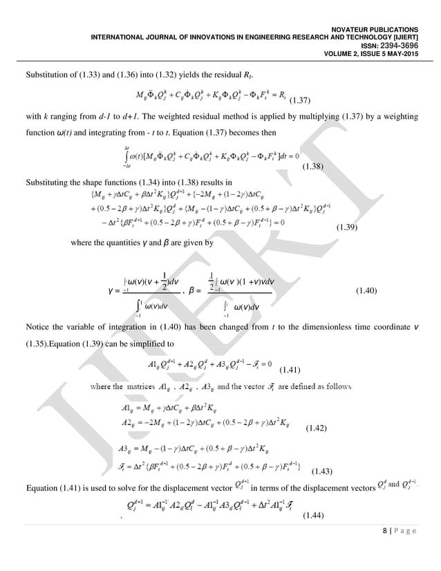 Study of numerical algorithm used to solve the equation of motion for the planar flexural forced ...