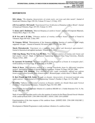 A Review of Vibration of a cantilever Beam | PDF