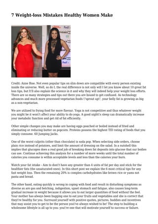 7 Weight-loss Mistakes Healthy Women Make | PDF