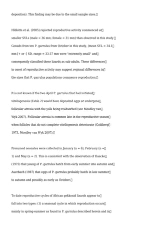 Reproductive cycle of the common barking gecko, Ptenopus garrulus ...
