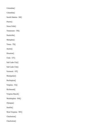 List of State Abbreviations and Capitals | PDF | North America Travel ...