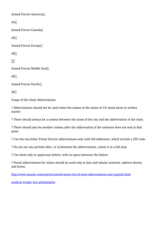 List of State Abbreviations and Capitals | PDF