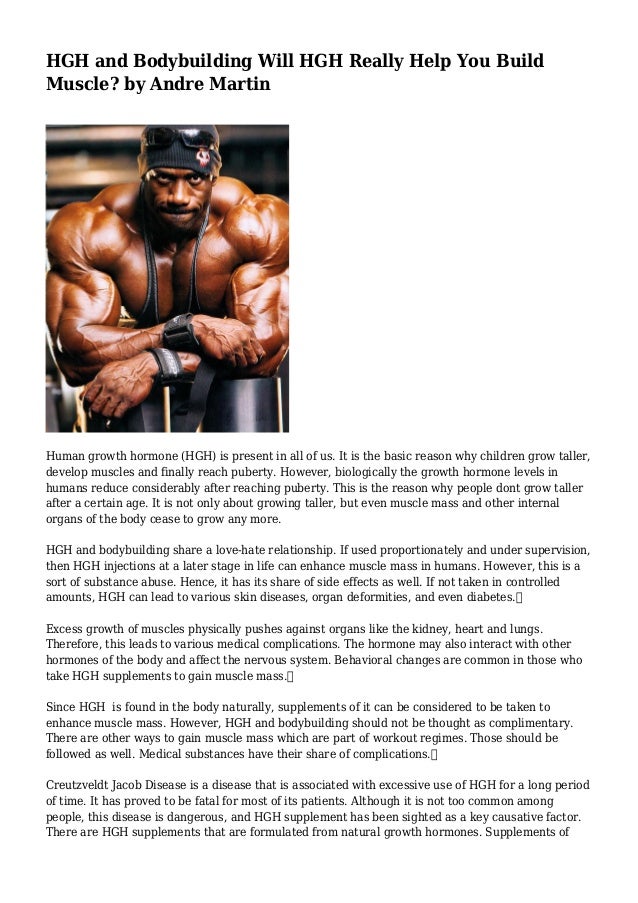 HGH and Bodybuilding Will HGH Really Help You Build Muscle? by Andre