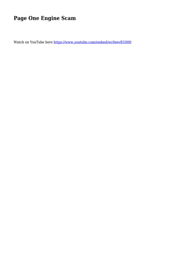 Page One Engine Scam | PDF