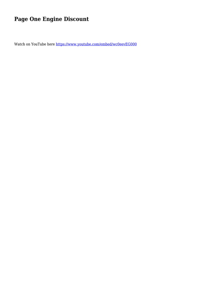 Page One Engine Discount | PDF