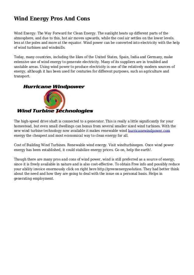 Wind Energy Pros And Cons wind-energy-pros-and-cons