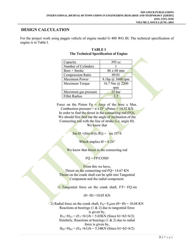 FEA OF A CRANKSHAFT IN CRANK-PIN WEB FILLET REGION FOR IMPROVING ...