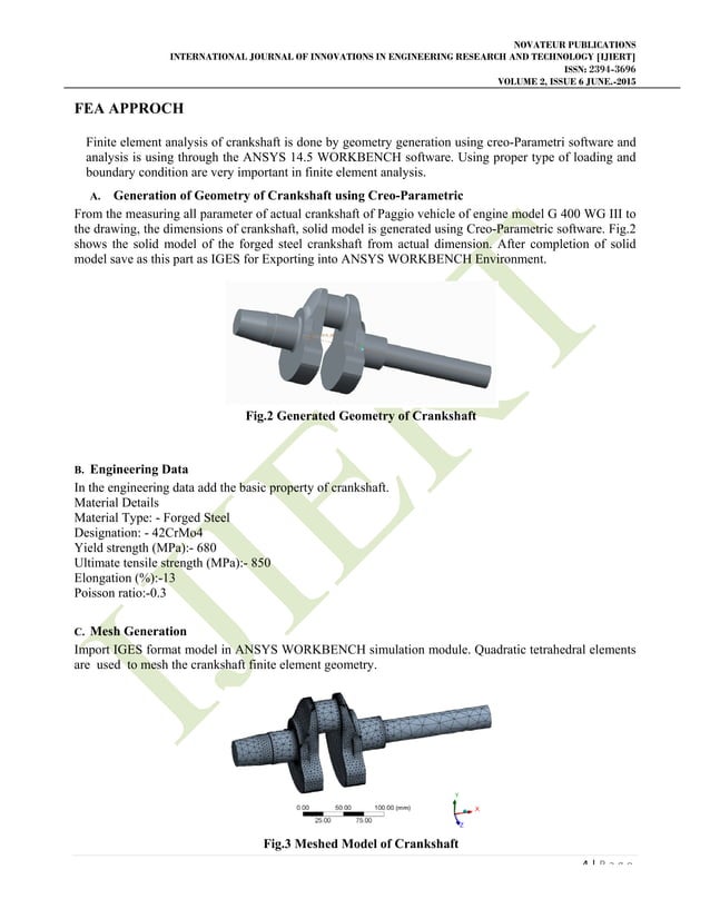 FEA OF A CRANKSHAFT IN CRANK-PIN WEB FILLET REGION FOR IMPROVING ...