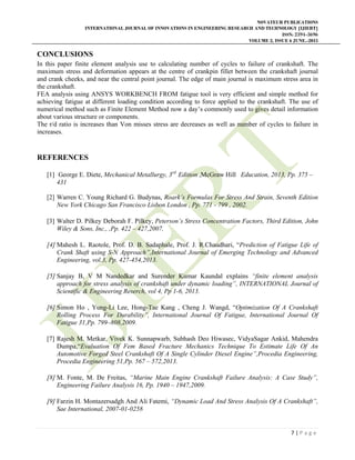 FEA OF A CRANKSHAFT IN CRANK-PIN WEB FILLET REGION FOR IMPROVING ...