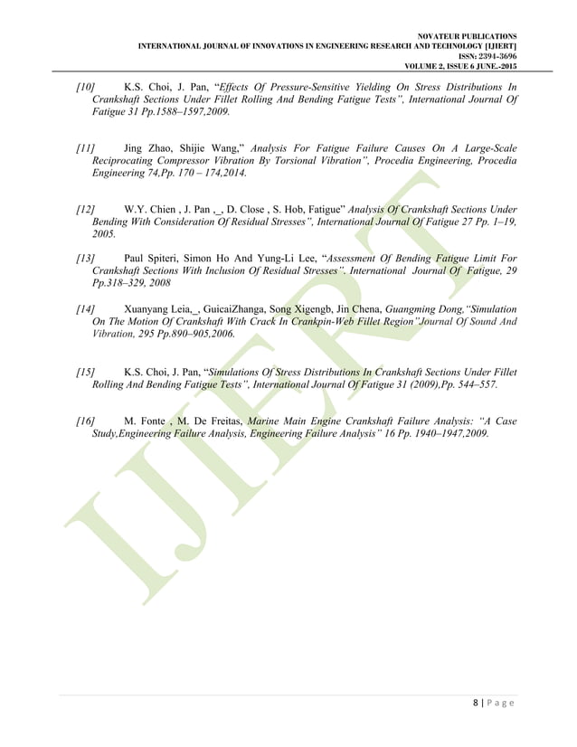 FEA OF A CRANKSHAFT IN CRANK-PIN WEB FILLET REGION FOR IMPROVING ...