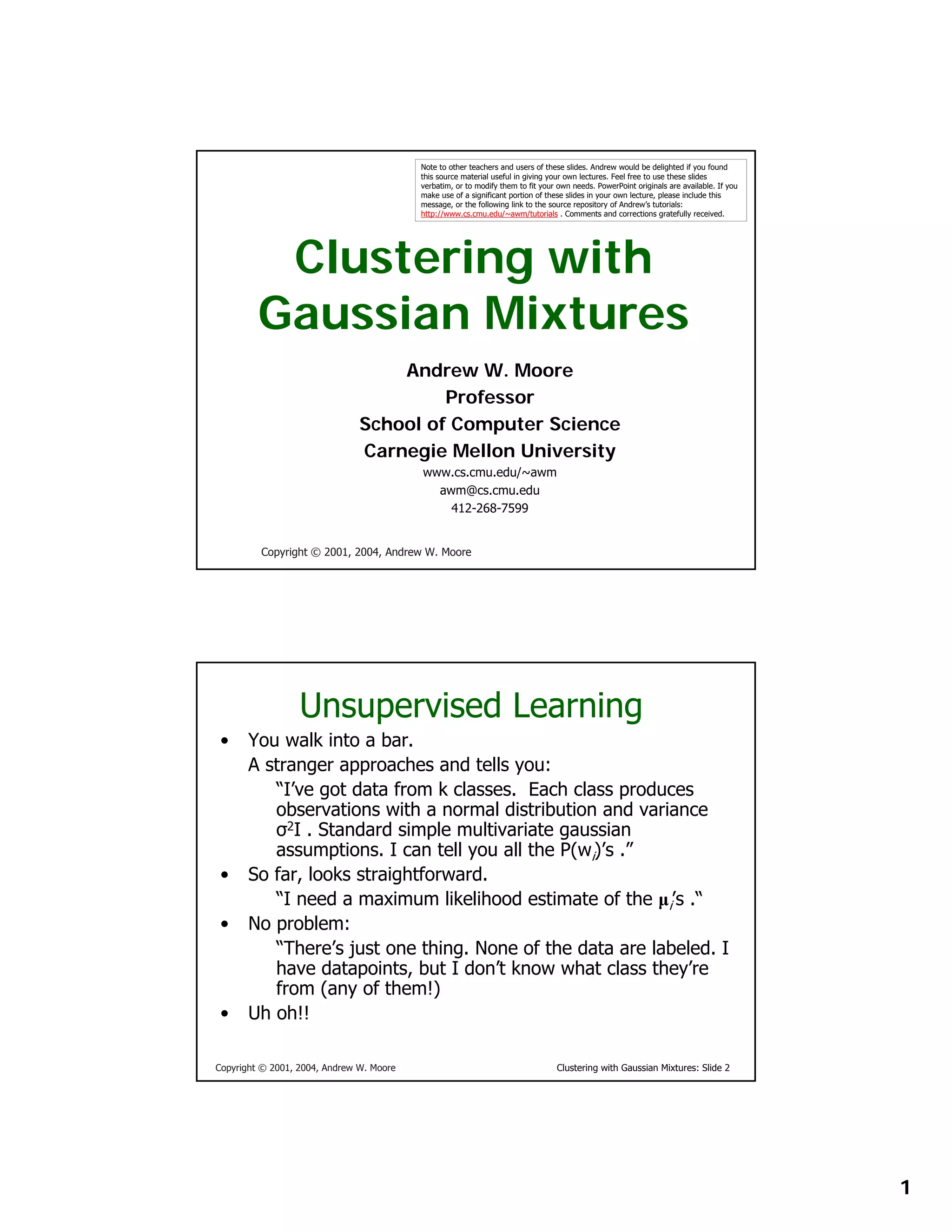 Gaussian Mixture Models | PDF