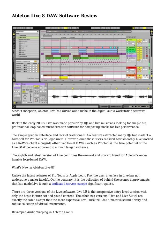 Ableton Live 8 DAW Software Review