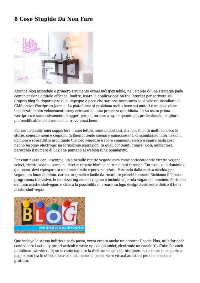 8 Cose Stupide Da Non Fare | PDF