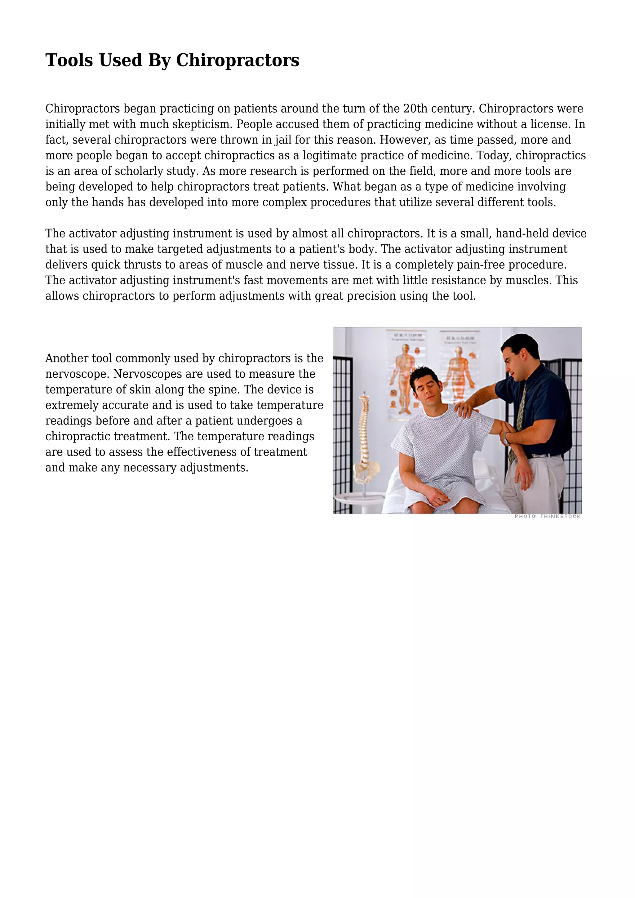 Tools Used By Chiropractors | PDF