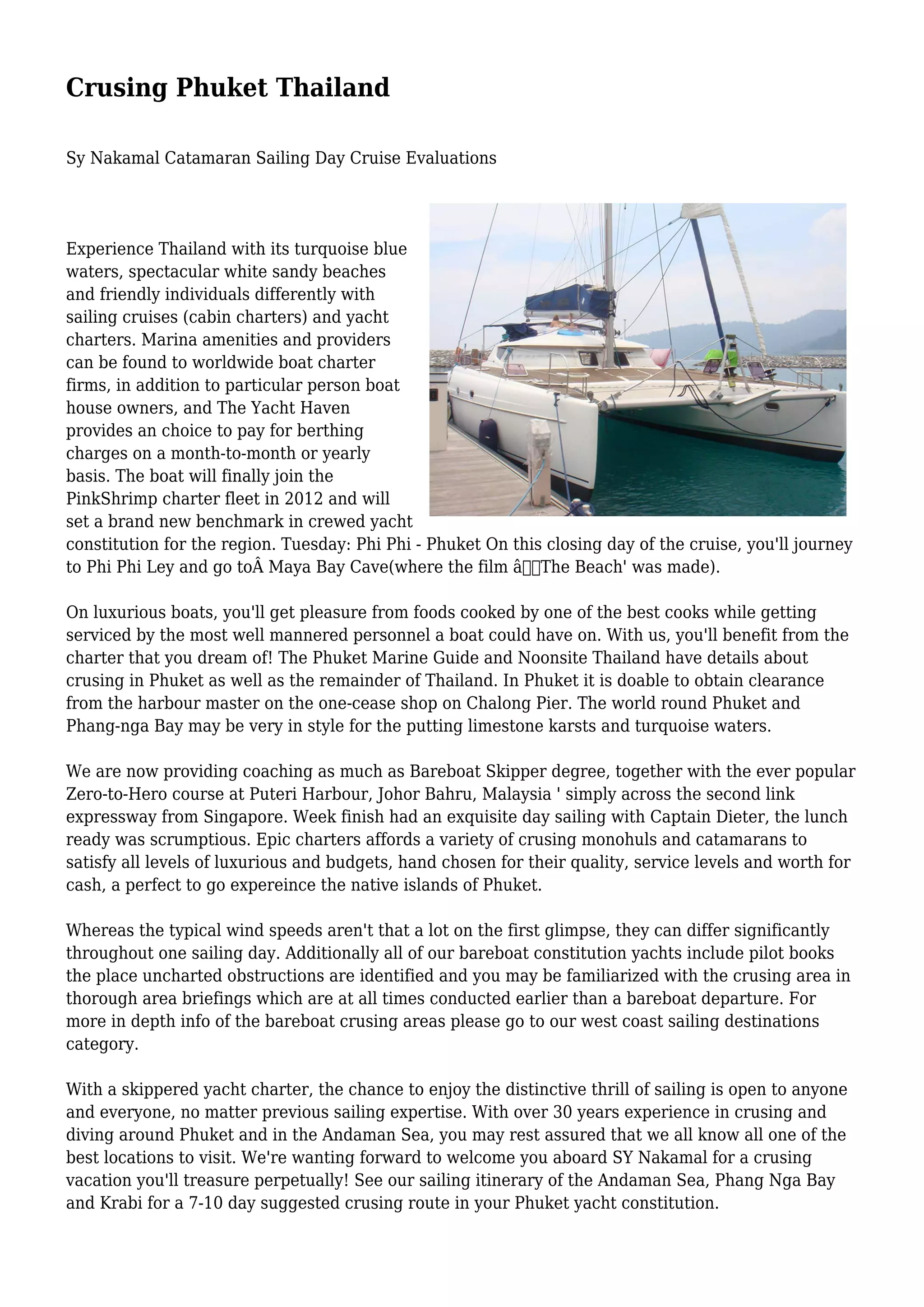 Crusing Phuket Thailand | PDF