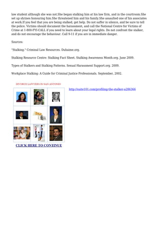 Profiling the Stalker | PDF