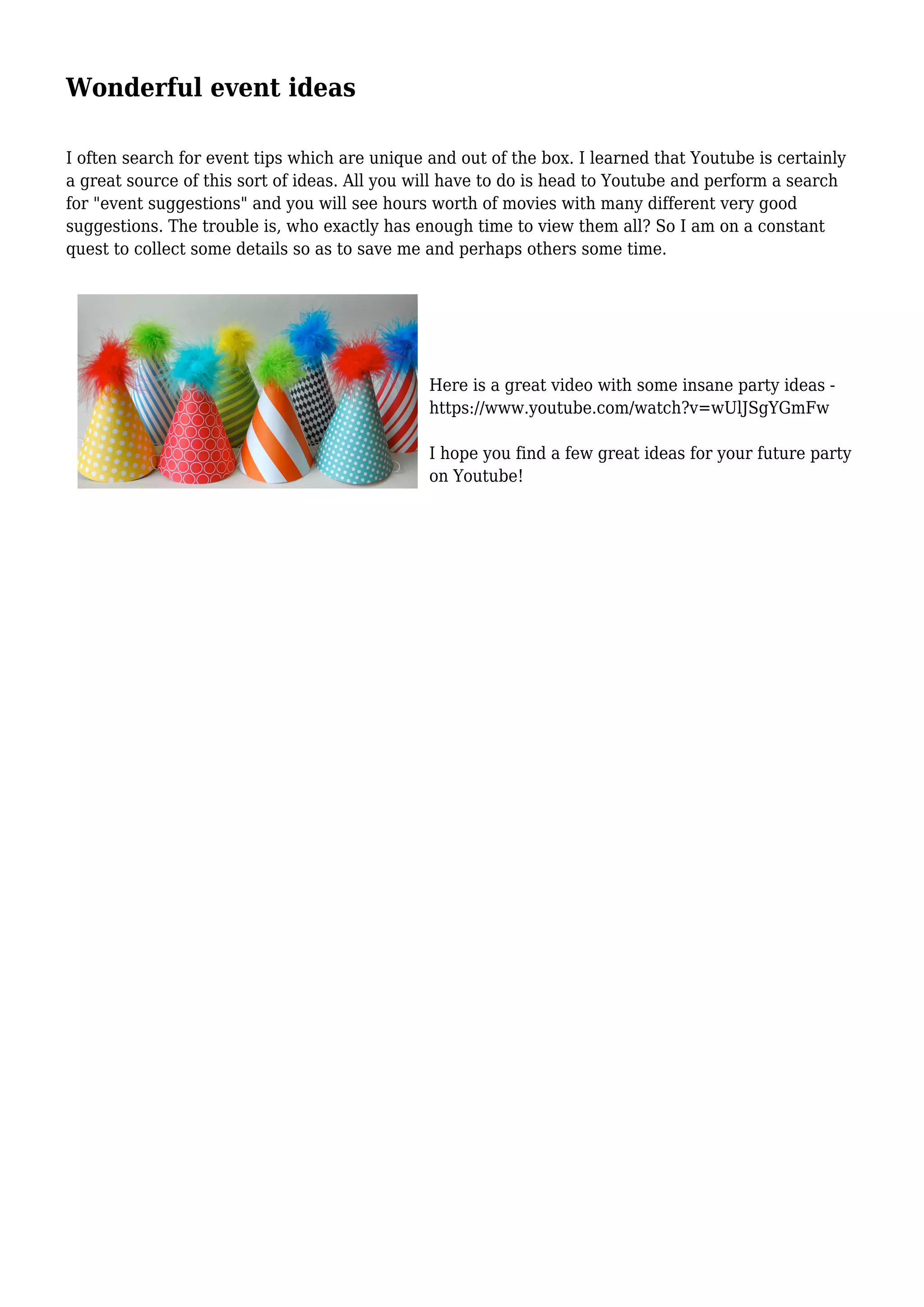 Wonderful event ideas | PDF