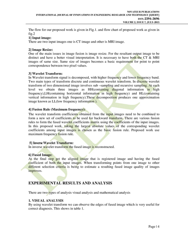 ANALYSIS OF BIOMEDICAL IMAGE USING WAVELET TRANSFORM | PDF