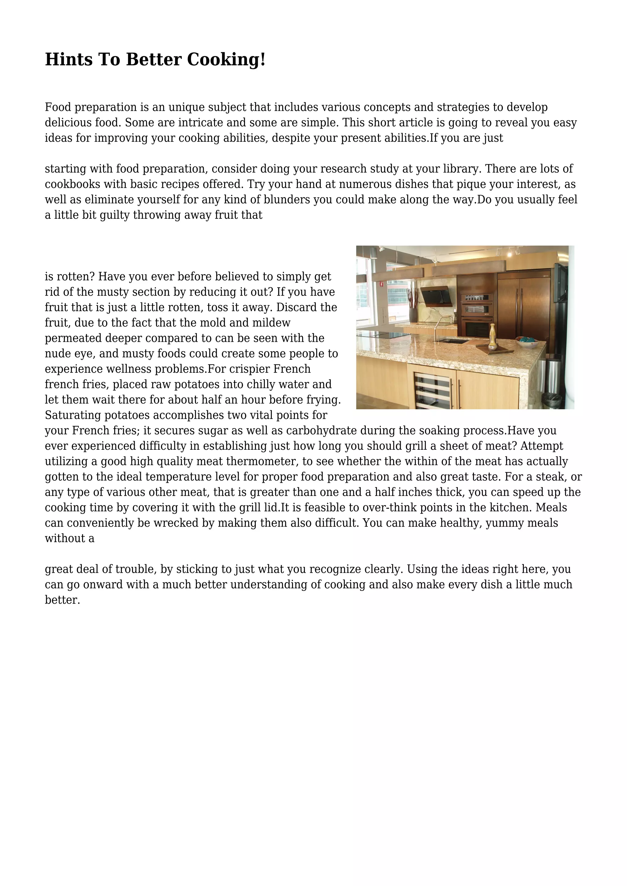 Hints To Better Cooking! | PDF