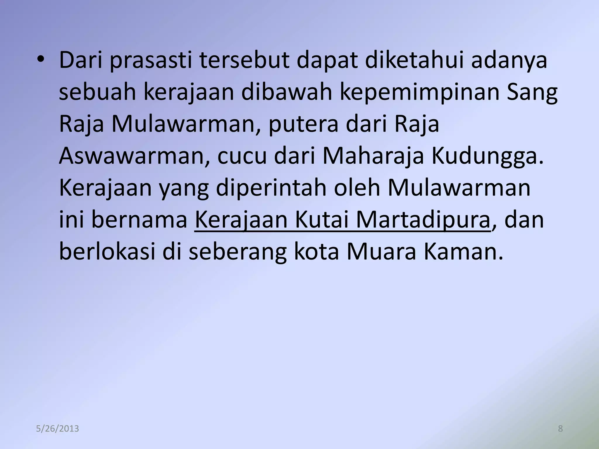 143761534 kerajaan-kerajaan-hindu-budha-di-indonesia-kutai | PDF