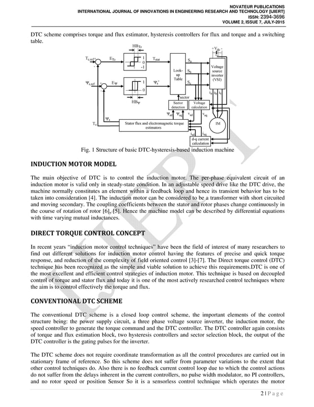 QUICK DYNAMIC TORQUE CONTROL IN DTC-HYSTERESIS-BASED INDUCTION MOTOR BY USING NEW OPTIMIZED ...