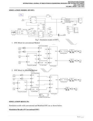 QUICK DYNAMIC TORQUE CONTROL IN DTC-HYSTERESIS-BASED INDUCTION MOTOR BY USING NEW OPTIMIZED ...