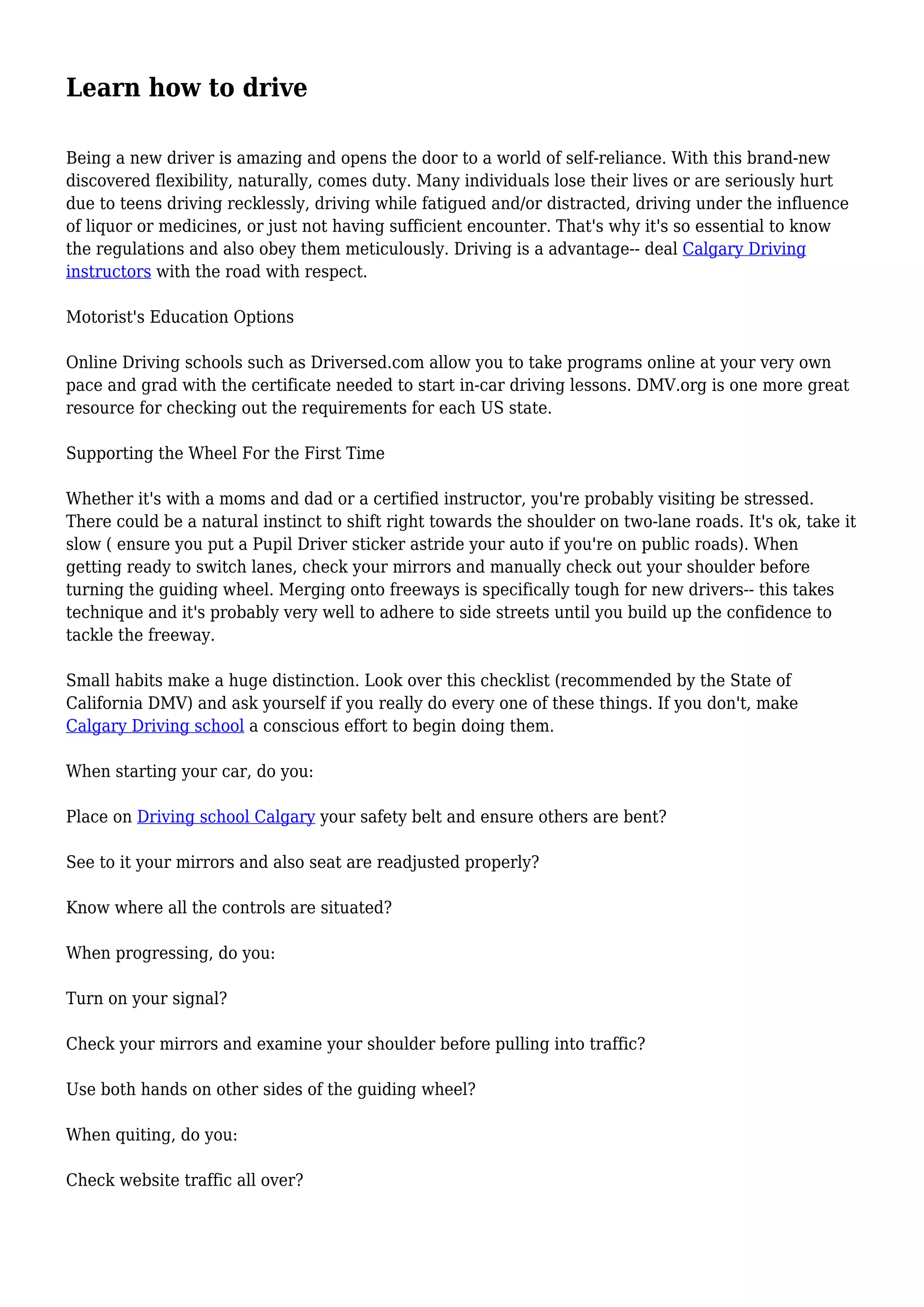 Learn how to drive | PDF | Auto Safety | Automotive