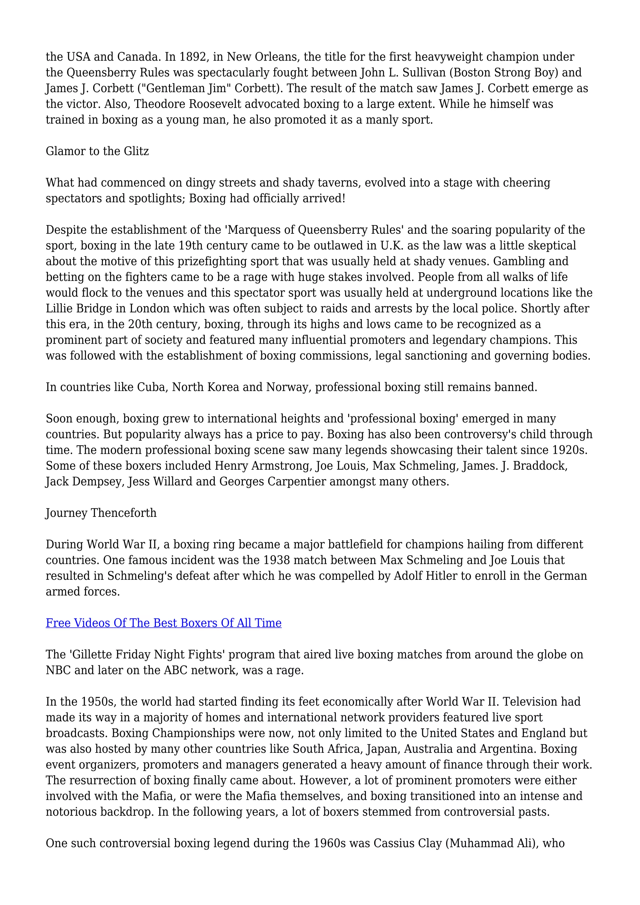 History of Boxing | PDF