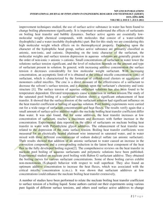 EFFECT OF HIGH MOLECULAR WEIGHT SURFACE ACTIVE AGENT ON HEAT TRANSFER ...