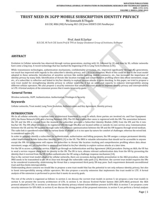 TRUST NEED IN 3GPP MOBILE SUBSCRIPTION IDENTITY PRIVACY | PDF