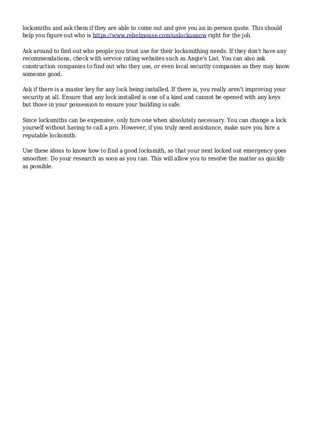 Are You Confused About The best ways to Manage Your Locksmithing Issues ...