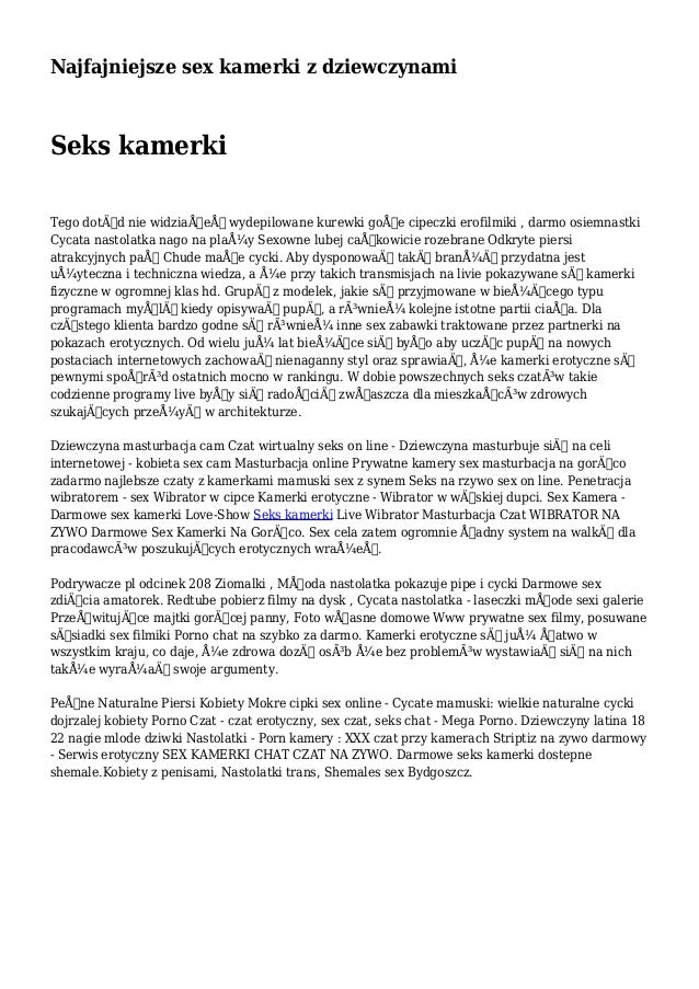 Najfajniejsze Sex Kamerki Z Dziewczynami